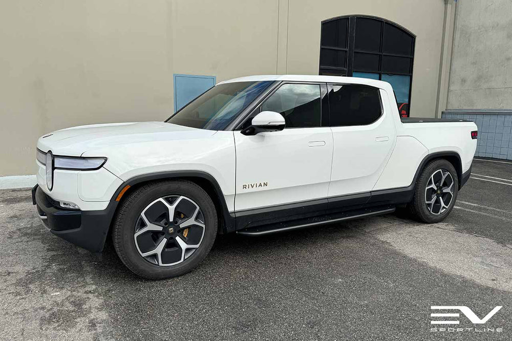 Glacier White Rivian R1T with Triple Square Running Boards - EV ...
