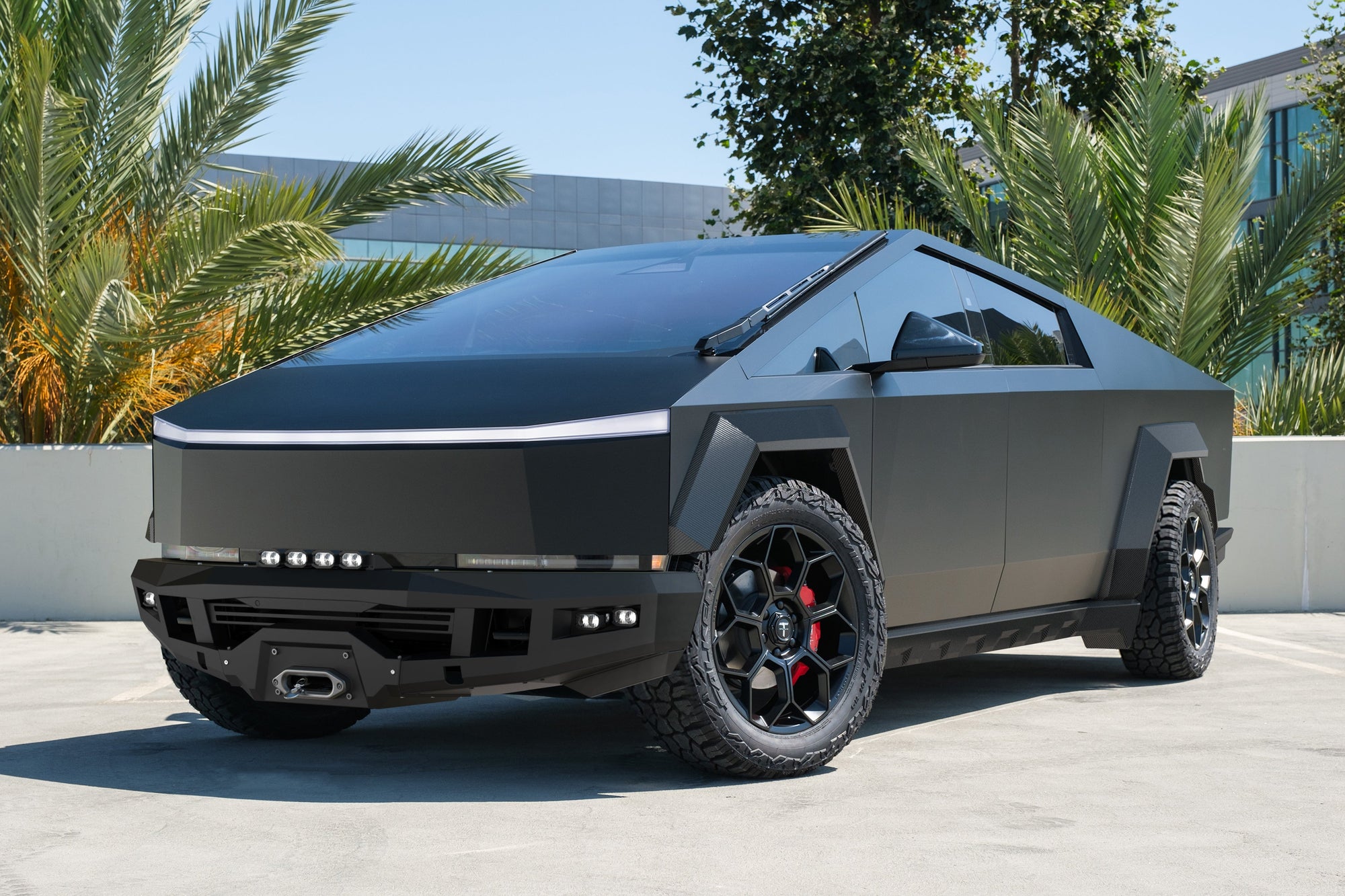 Tesla Cybertruck Steel Front Bumper with Winch Mount - CTX by TSportli ...