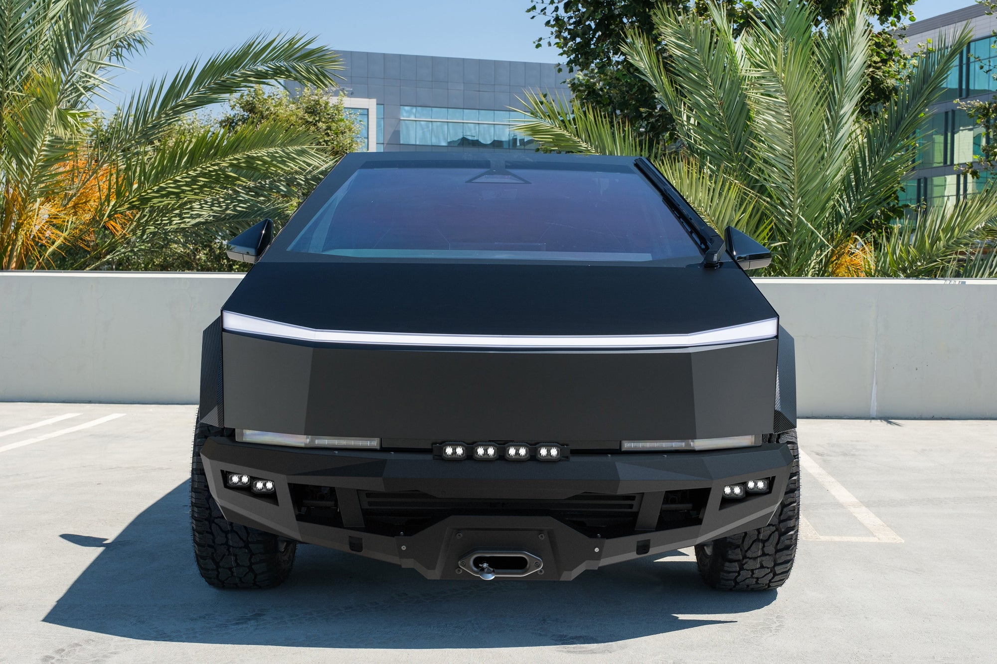 Tesla Cybertruck Steel Front Bumper with Winch Mount - CTX by TSportli ...