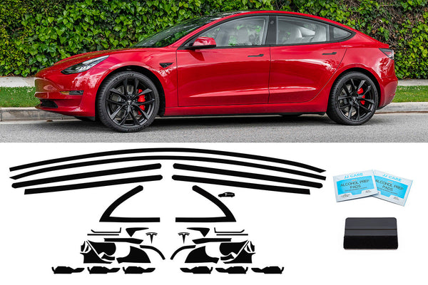 Tesla Model 3 Blackout Chrome Delete Vinyl Trim Kit - EV Sportline ...